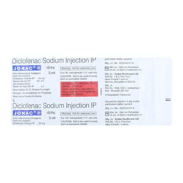 Jonac Injection 3ml Price, Uses, Side effects, Substitutes | Netmeds