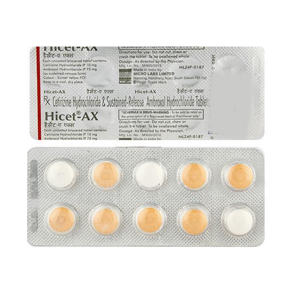 Hicet AX Tablet 10'S Price, Uses, Side effects, Substitutes | Netmeds