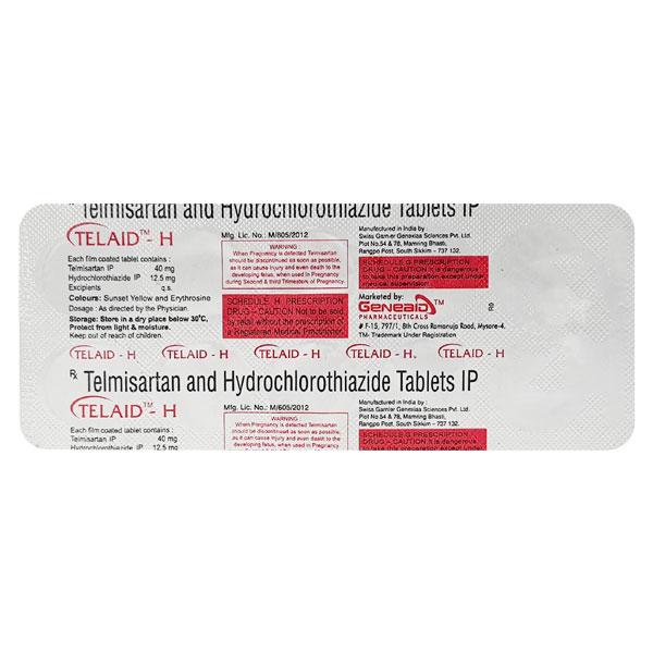TELAID H Tablet 10's : Price, Uses, Side Effects | Netmeds