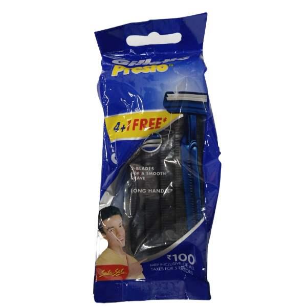 Gillette Presto Razor (4 Get 1 Free) 1 s Online at Discount Price | Netmeds