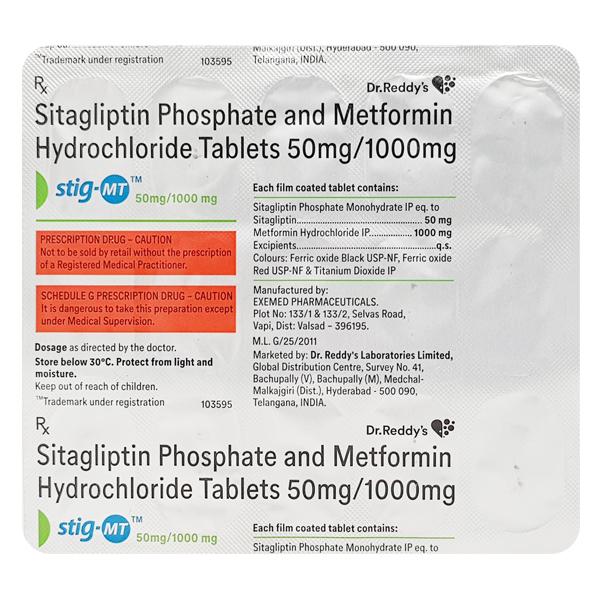 Buy STIG MT 50/1000 Tablet 15's Online at Upto 25% OFF | Netmeds