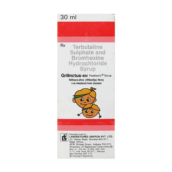 Grilinctus BM Paediatric Syrup 30ml Price, Uses, Side effects ...