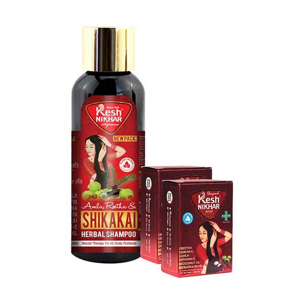 Buy Kesh Nikhar Shikakai Herbal Shampoo 500ml + Kesh Nikhar Soap 100 gm ...