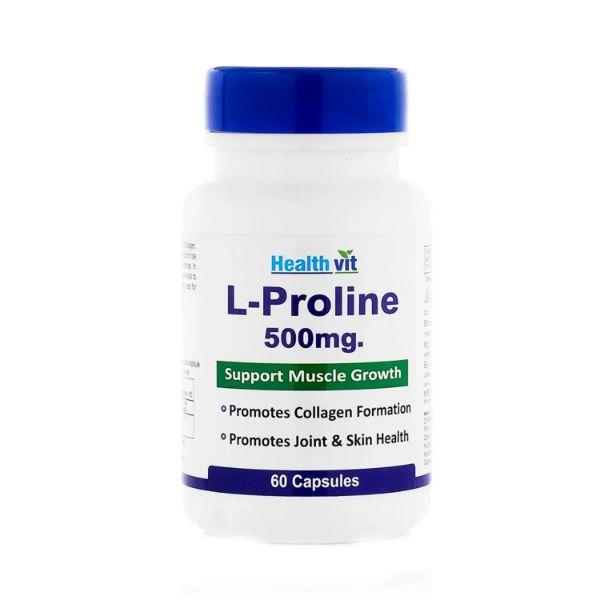 Buy Healthvit L-Proline 500mg Support Muscle Growth- Capsules 60's ...