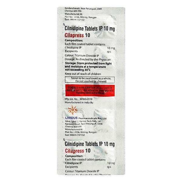 CILAPRESS 10 Tablet 10's : Price, Uses, Side Effects | Netmeds