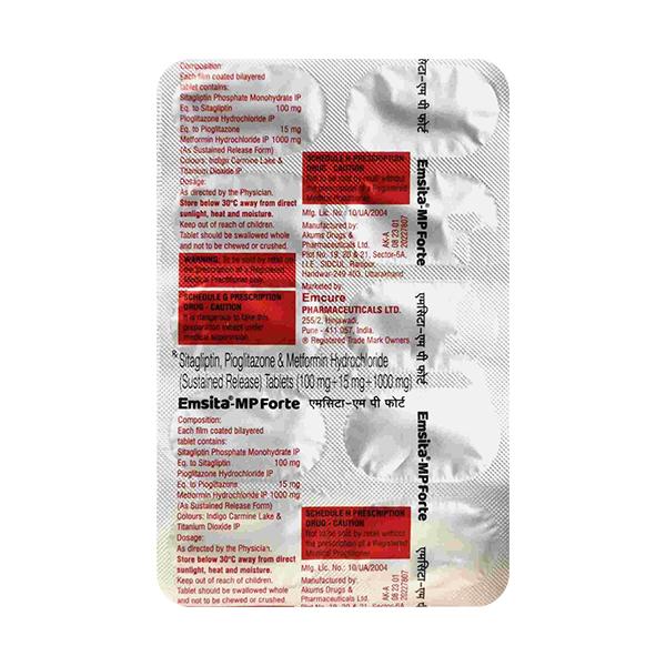 Buy EMSITA MP FORTE Tablet 10's Online | Netmeds
