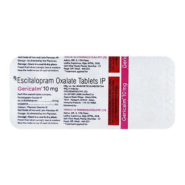 GERICALM 10mg Tablet 10's : Price, Uses, Side Effects | Netmeds
