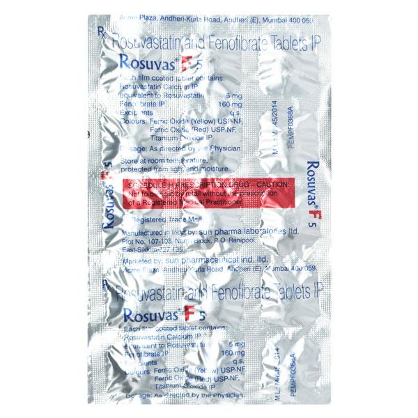 Rosuvas F 5mg Tablet 15'S : Uses, Side Effects, Price | Netmeds