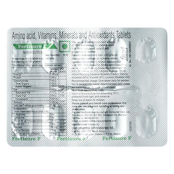 Fertisure F Tablet 10'S Price, Uses, Side effects, Substitutes | Netmeds