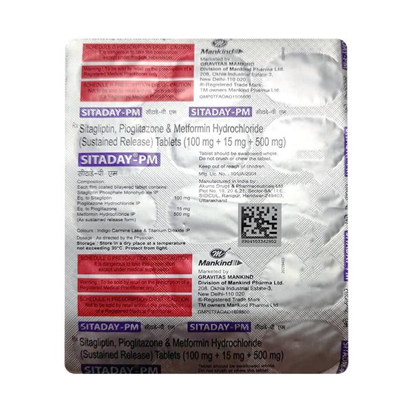 Buy SITADAY PM Tablet 15's Online | Netmeds