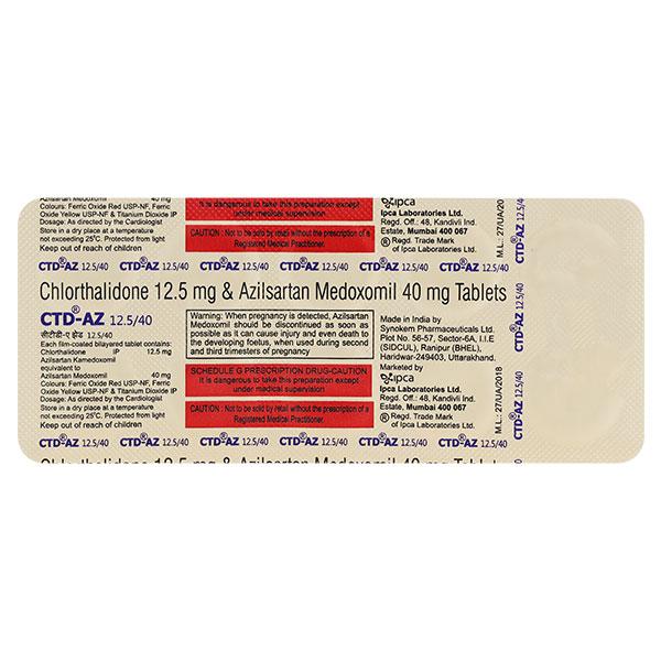 CTD AZ 40/12.5mg Tablet 10'S : Price, Uses, Side Effects | Netmeds
