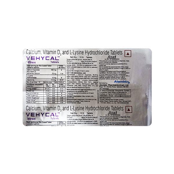Vehycal (Non-Veg) Tablet 10'S Price, Uses, Side effects, Substitutes ...