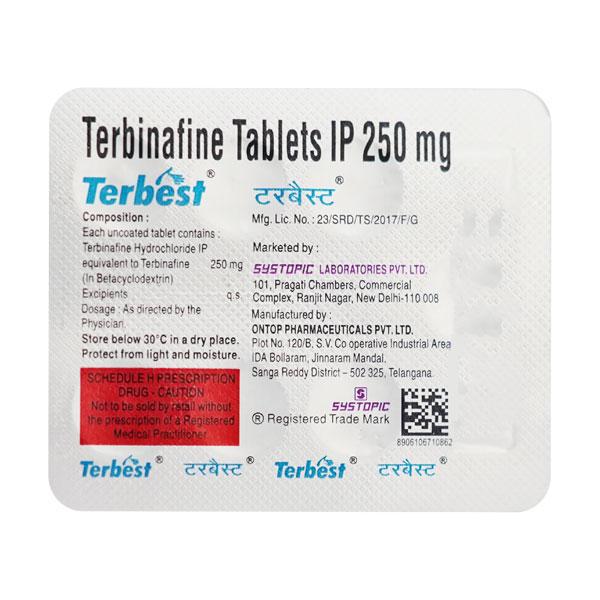 Buy Terbest 250mg Tablet 7'S Online at Upto 25% OFF | Netmeds