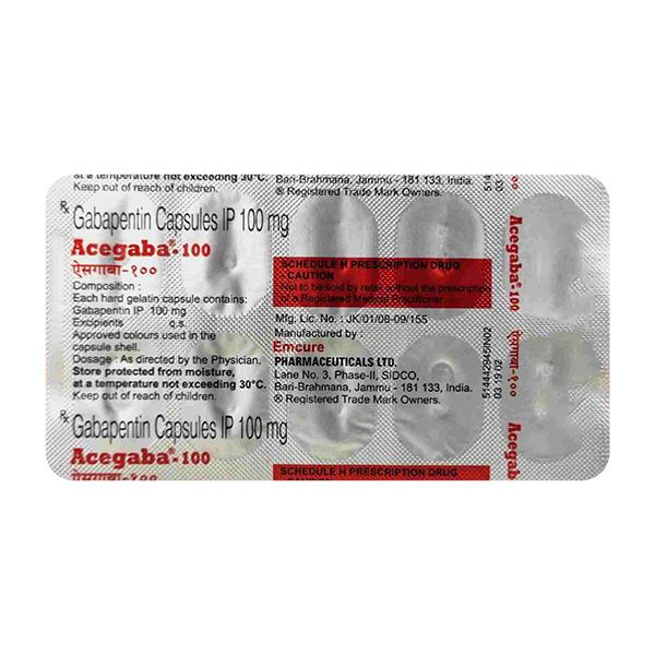 Buy ACEGABA 100 Capsule 15's Online | Netmeds