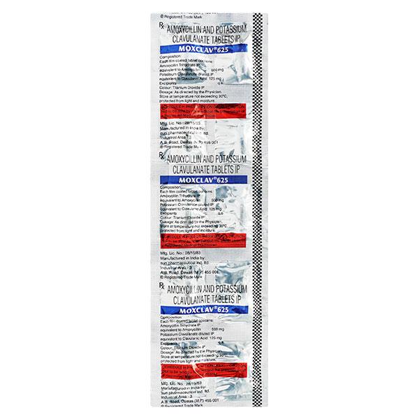 Moxclav 625mg Tablet 10'S - Price, Uses, Side Effects | Netmeds