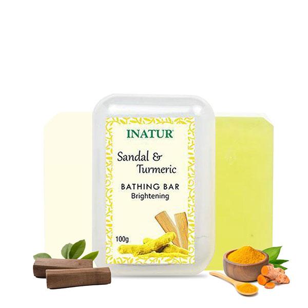 Buy Inatur Brightening Bathing Bar - Sandal & Turmeric 100 gm Online at ...