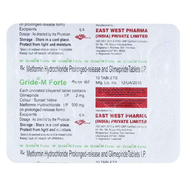Gride M Forte Tablet 10'S : Price, Uses, Side Effects | Netmeds