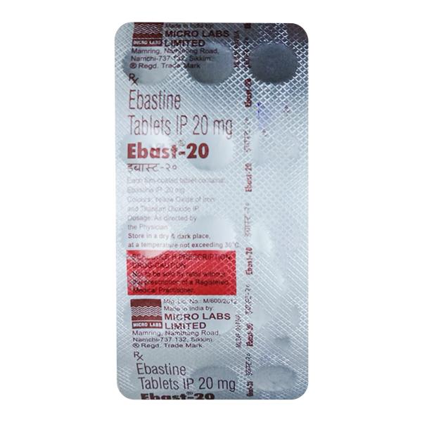 EBAST 20 Tablet 15's Price, Uses, Side effects, Substitutes | Netmeds