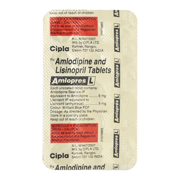 Amlopres L Tablet 15'S : Price, Uses, Side Effects | Netmeds