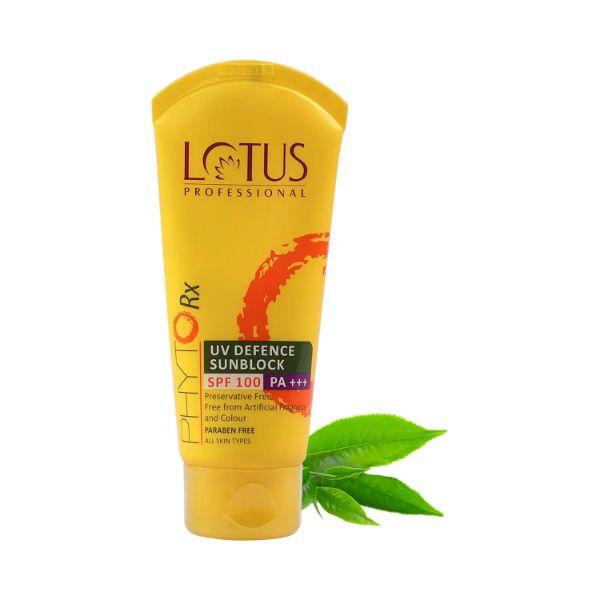 Buy Lotus Professional Phytorx Uv Defence Sunblock Spf 100 Pa+++ 50 gm ...