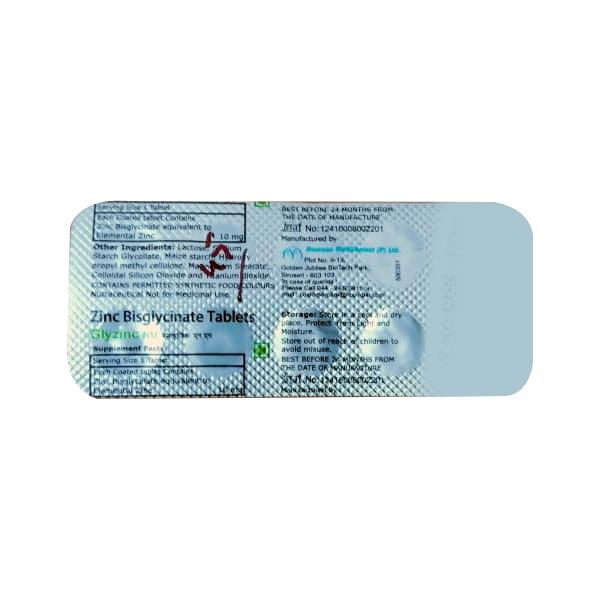 GLYZINC NM Tablet 10's Price, Uses, Side effects, Substitutes | Netmeds