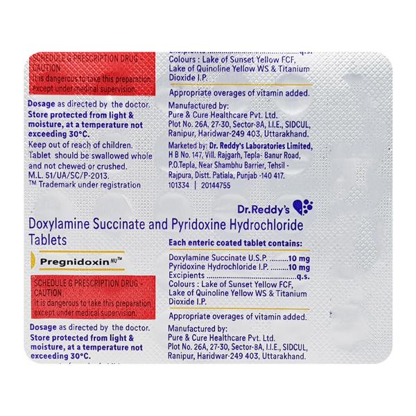 Buy Pregnidoxin NU Tablet 30'S Online at Upto 25% OFF | Netmeds