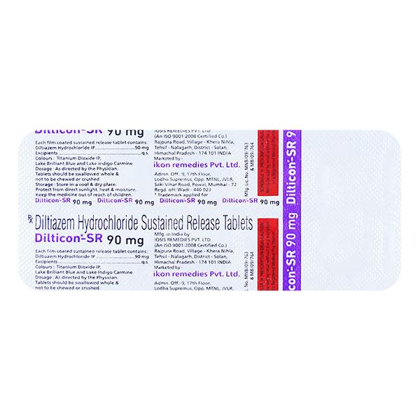 DILTICON SR 90 Tablet 10's Price, Uses, Side effects, Substitutes | Netmeds