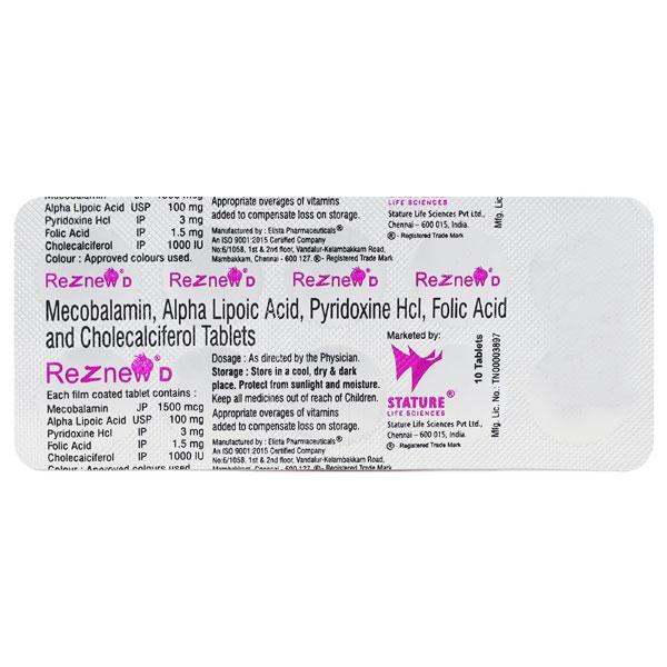 Buy REZNEW D Tablet 10's Online at Upto 25% OFF | Netmeds