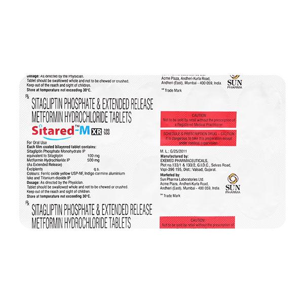 Buy SITARED M XR 100/500 Tablet 10's Online at Upto 25% OFF | Netmeds