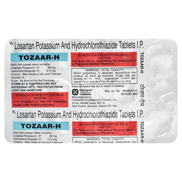 TOZAAR H Tablet 15's : Price, Uses, Side Effects | Netmeds