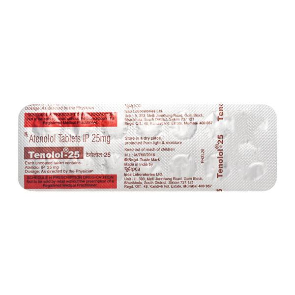Tenolol 25mg Tablet 14'S : Price, Uses, Side Effects | Netmeds