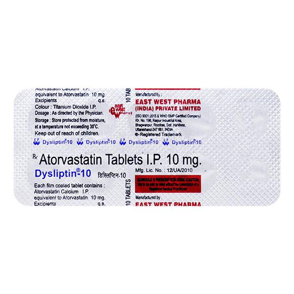Dysliptin 10mg Tablet 10'S : Uses, Side Effects, Price | Netmeds