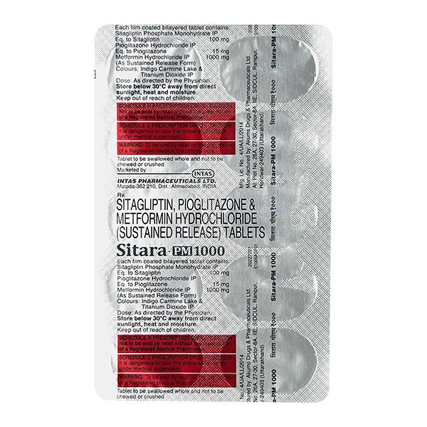 Buy SITARA PM 1000 Tablet 10's Online | Netmeds