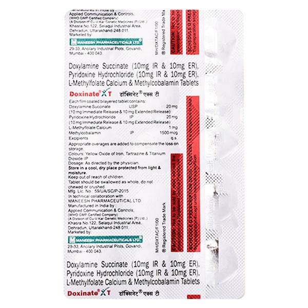 DOXINATE XT Tablet 15's Price, Uses, Side effects, Substitutes | Netmeds