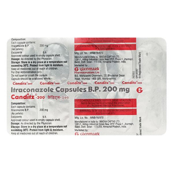 Canditz 200mg Capsule 10'S Price, Uses, Side effects, Substitutes | Netmeds