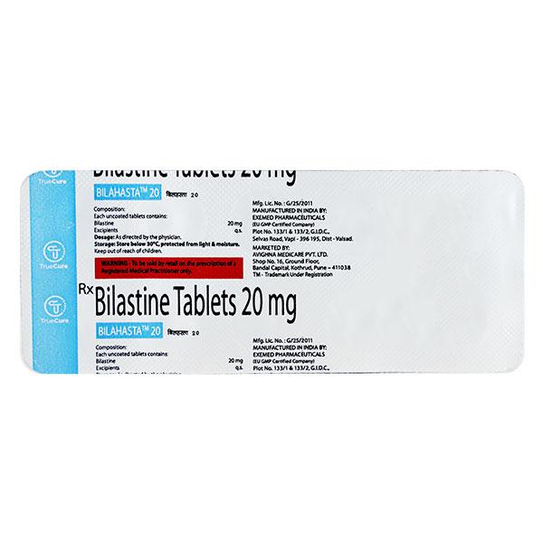 BILAHASTA 20 Tablet 10's Price, Uses, Side effects, Substitutes | Netmeds