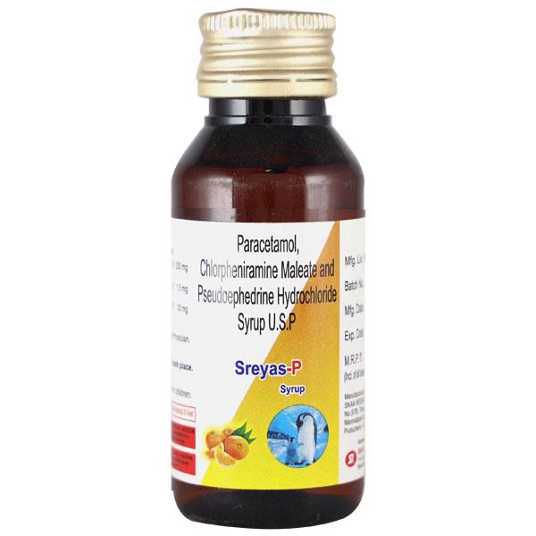 SREYAS P Syrup 60ml Price, Uses, Side effects, Substitutes | Netmeds