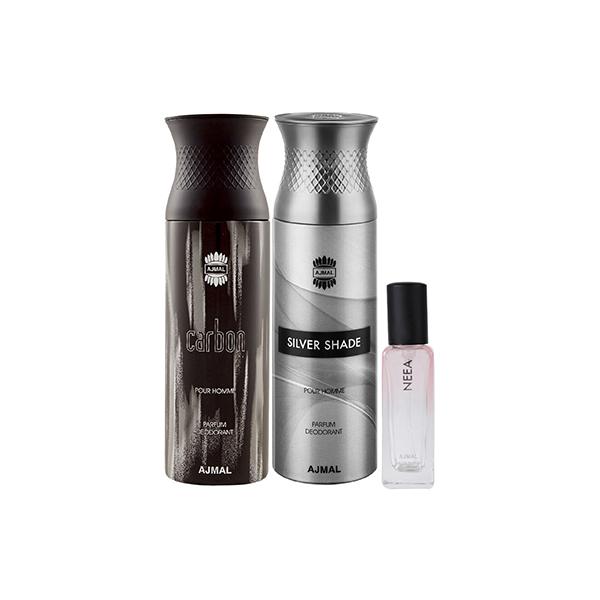 Buy Ajmal Carbon & Silvershade Deo & Neea EDP Pack of 3 20 ml Online at ...