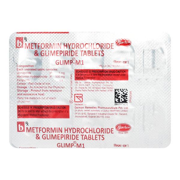 Glimp M 1/500mg Tablet 10'S : Price, Uses, Side Effects | Netmeds