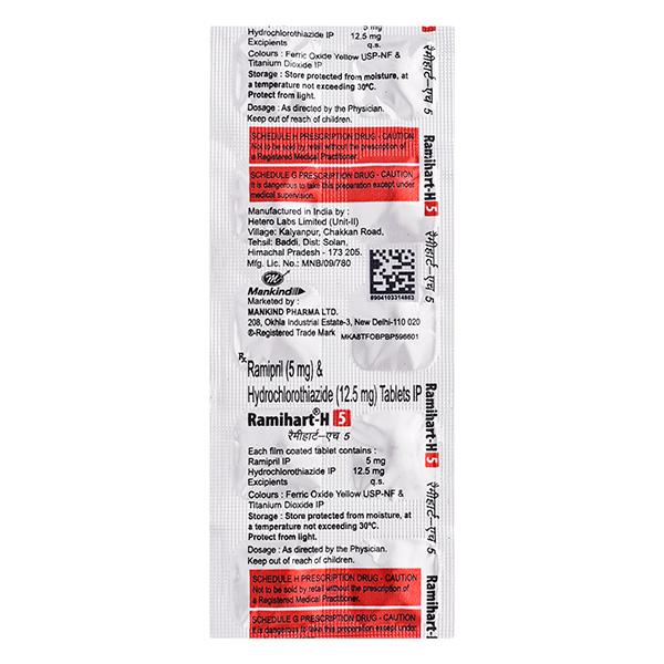 Ramihart H 5mg Tablet 10'S : Price, Uses, Side Effects | Netmeds