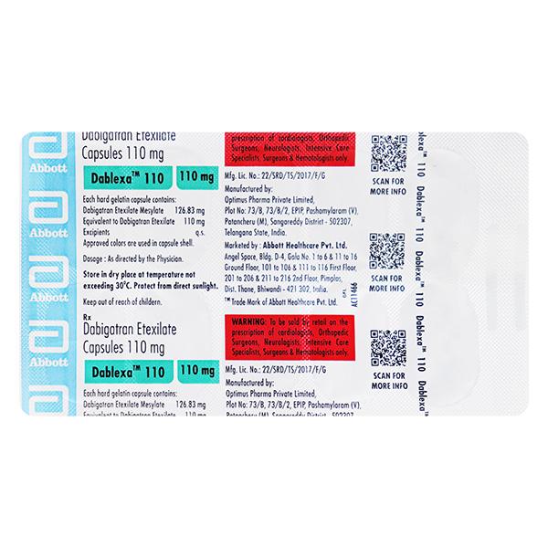 Dablexa 110mg Capsule 10'S Price, Uses, Side effects, Substitutes | Netmeds