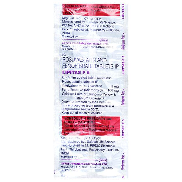 Buy LIPITAS F 5 Tablet 10's Online at Upto 25% OFF | Netmeds