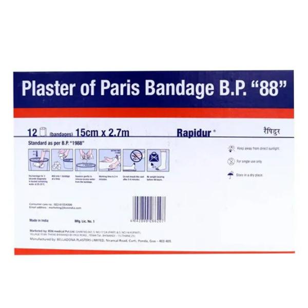 BSN Rapidur Plaster of Paris Bandage (15 cm x 2.7 mtr) 12's Online at ...