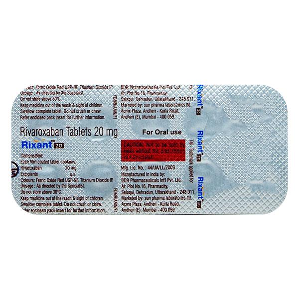 RIXANT 20 Tablet 10's : Price, Uses, Side Effects | Netmeds
