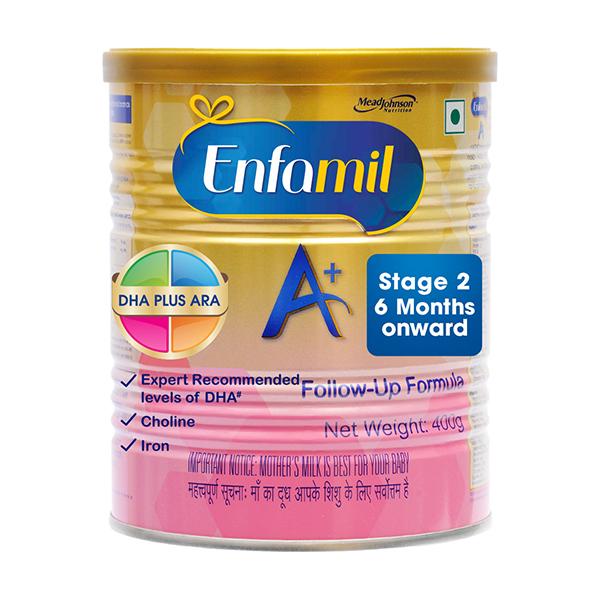 Enfamil Follow Up Formula A+ Stage 2 (6-12 Months) Powder 400 gm-Tin ...