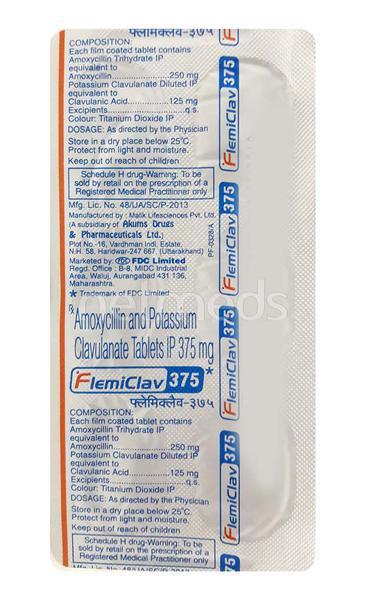 Flemiclav 375mg Tablet 6'S
