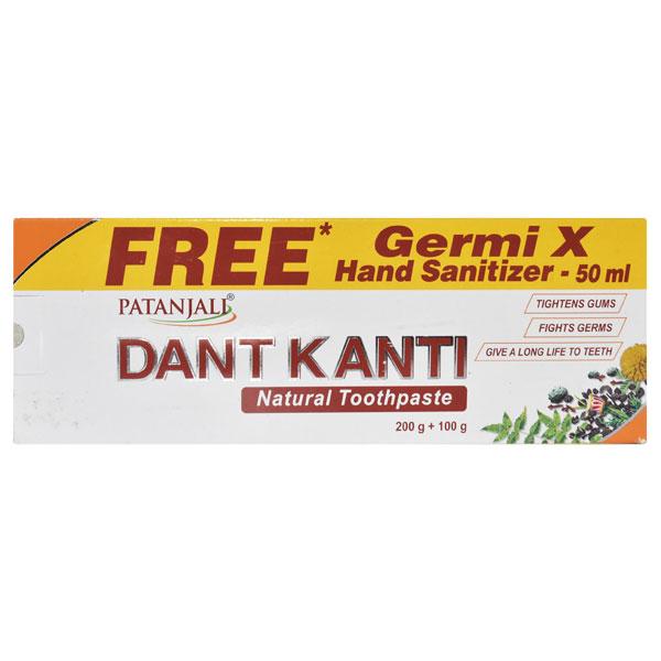 Patanjali Dant Kanti Tooth Paste - Natural (200 gm + 100 gm) + Free ...