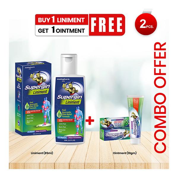 Supergin Liniment 80 ml + Free Supergin Ointment 10 gm