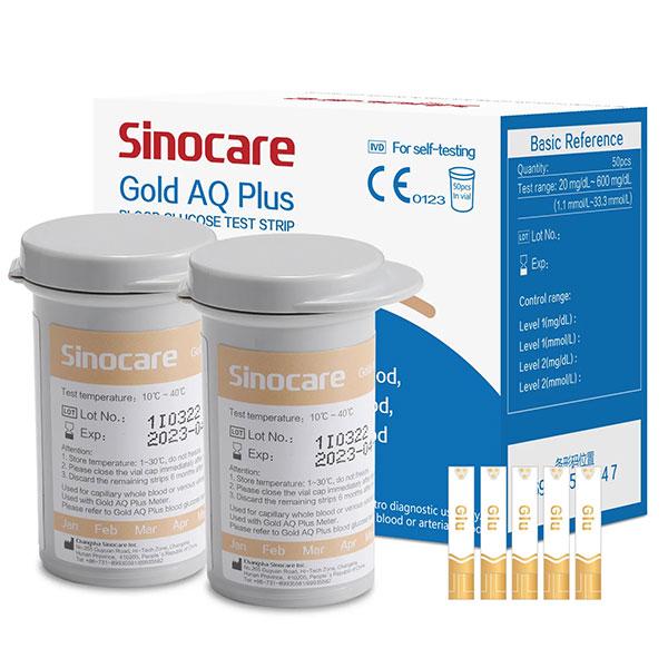 Buy Sinocare Gold AQ Plus Test Strip (Test Strips 50's + Lancets 50's ...