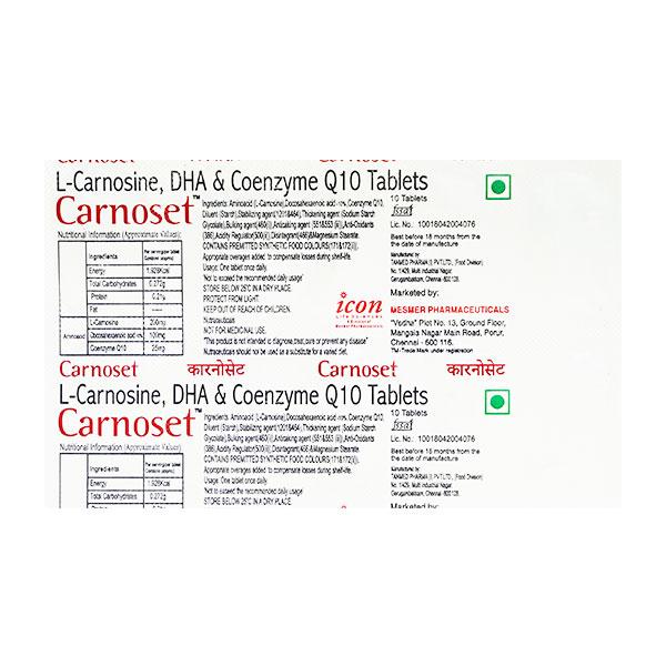 Buy CARNOSET Tablet 10's Online at Upto 25% OFF | Netmeds